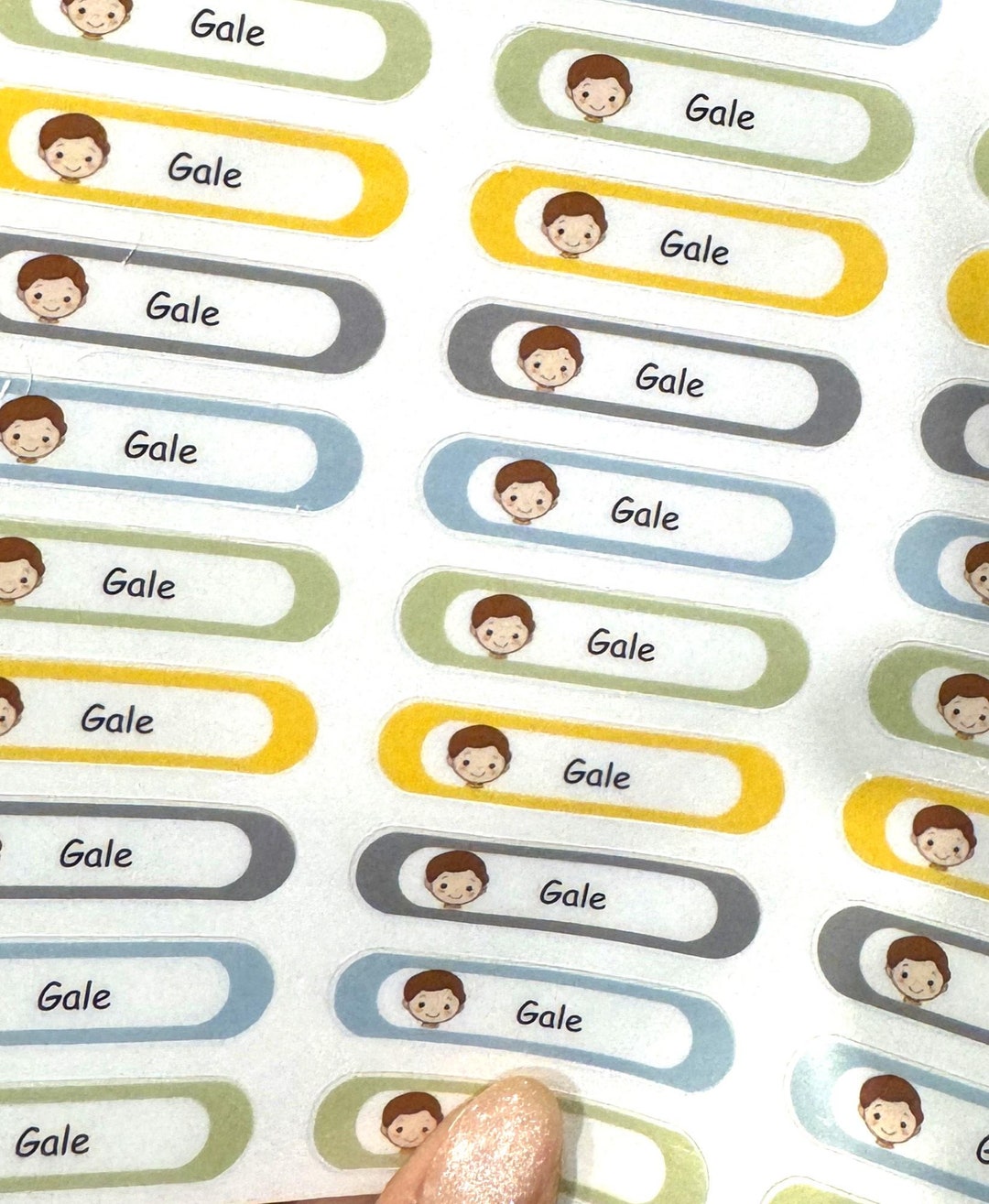 Headshot Cartoon Labels | Daycare Labels | School Supply Stickers ...