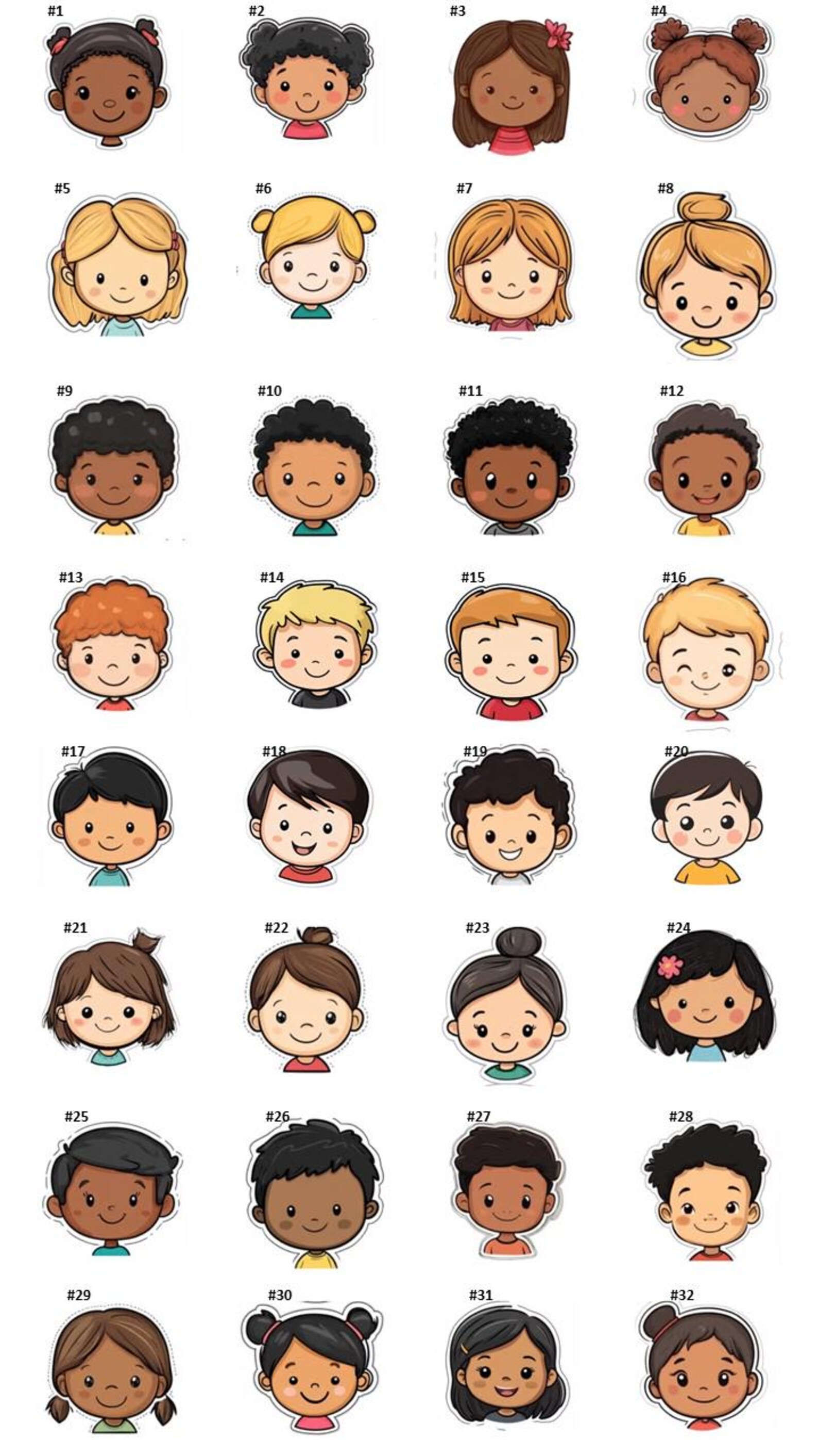 Headshot Cartoon Labels | Daycare Labels | School Supply Stickers ...