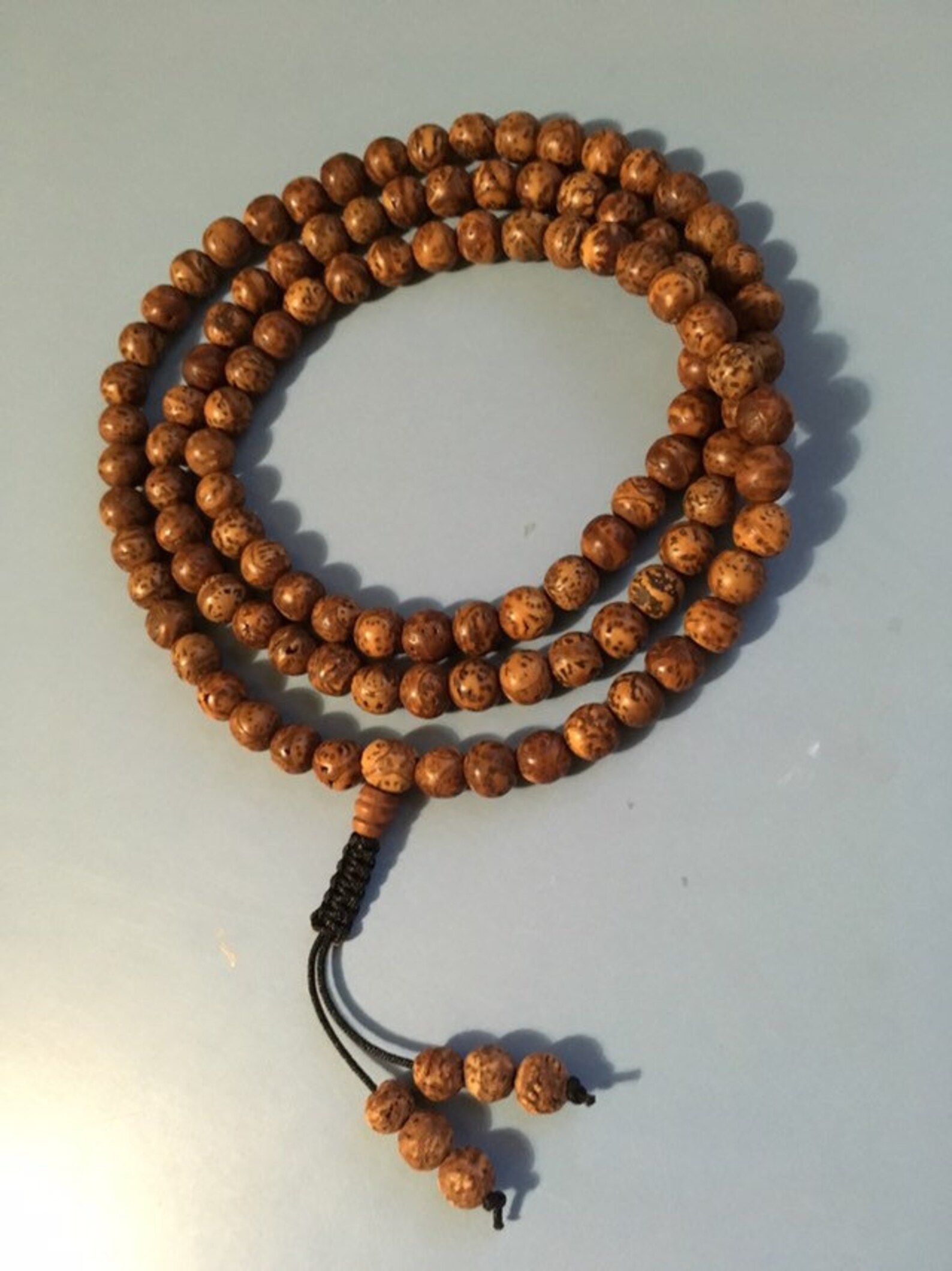 Bodhi Mala Seed 12mm 108 Bead Tibetan Handmade Mala Necklace With ...