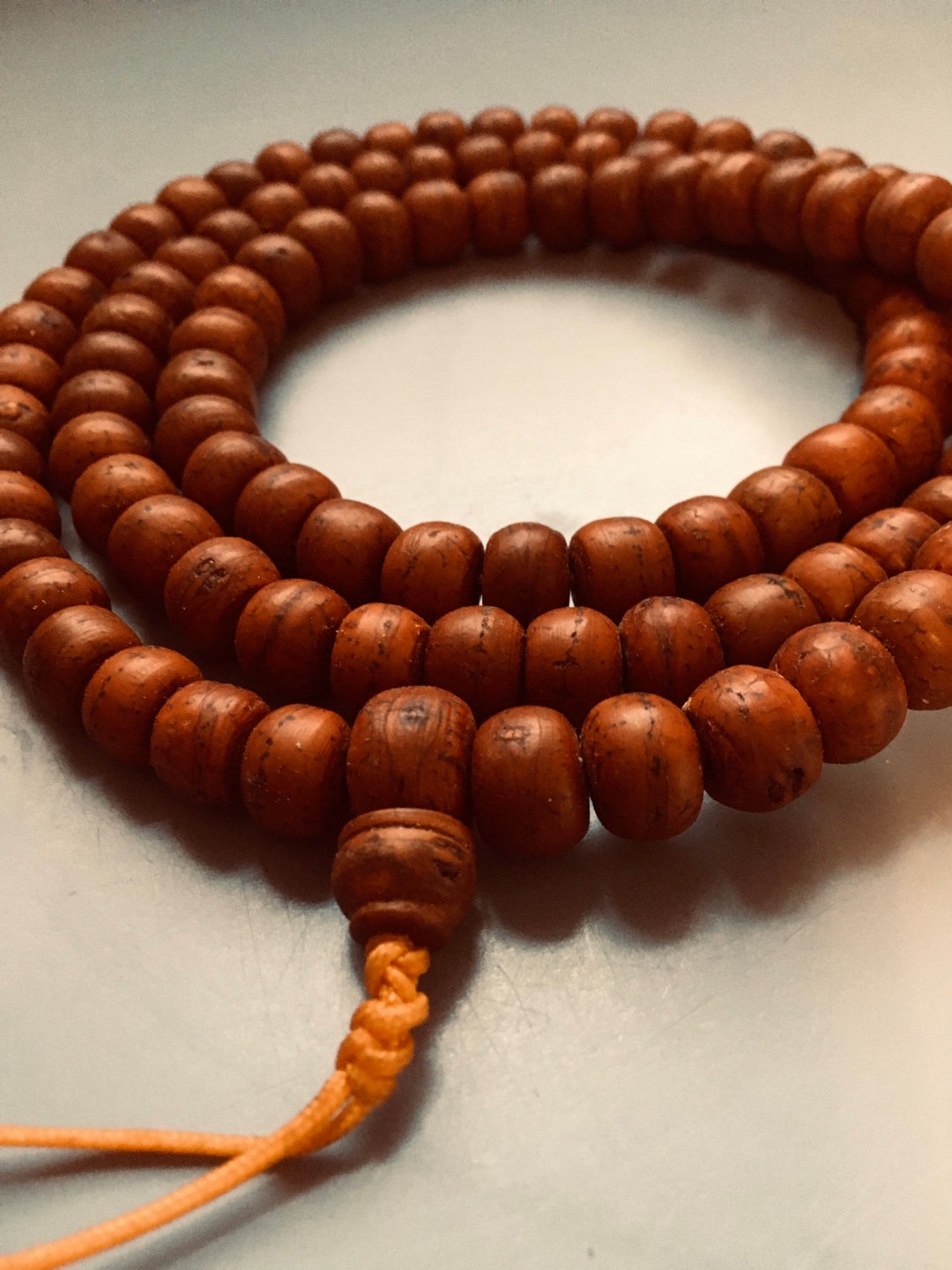 Nepal Bodhi Seed Mala With Guru Bead and an Adjustable Knot. 108 Bead ...