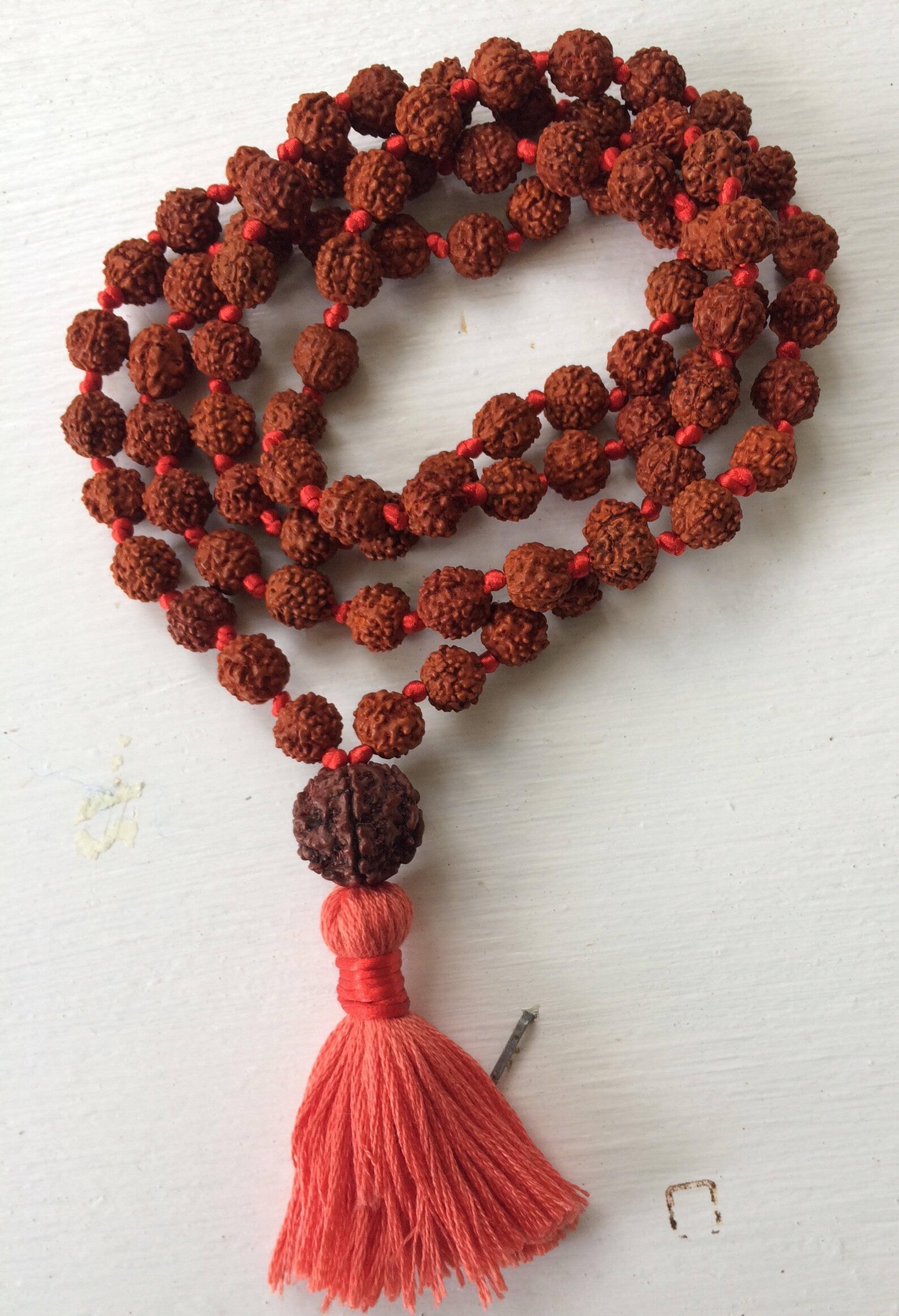 Rudraksha 108 Bead Mala Hand Knotted With Tassel 5 Mukhi | Etsy