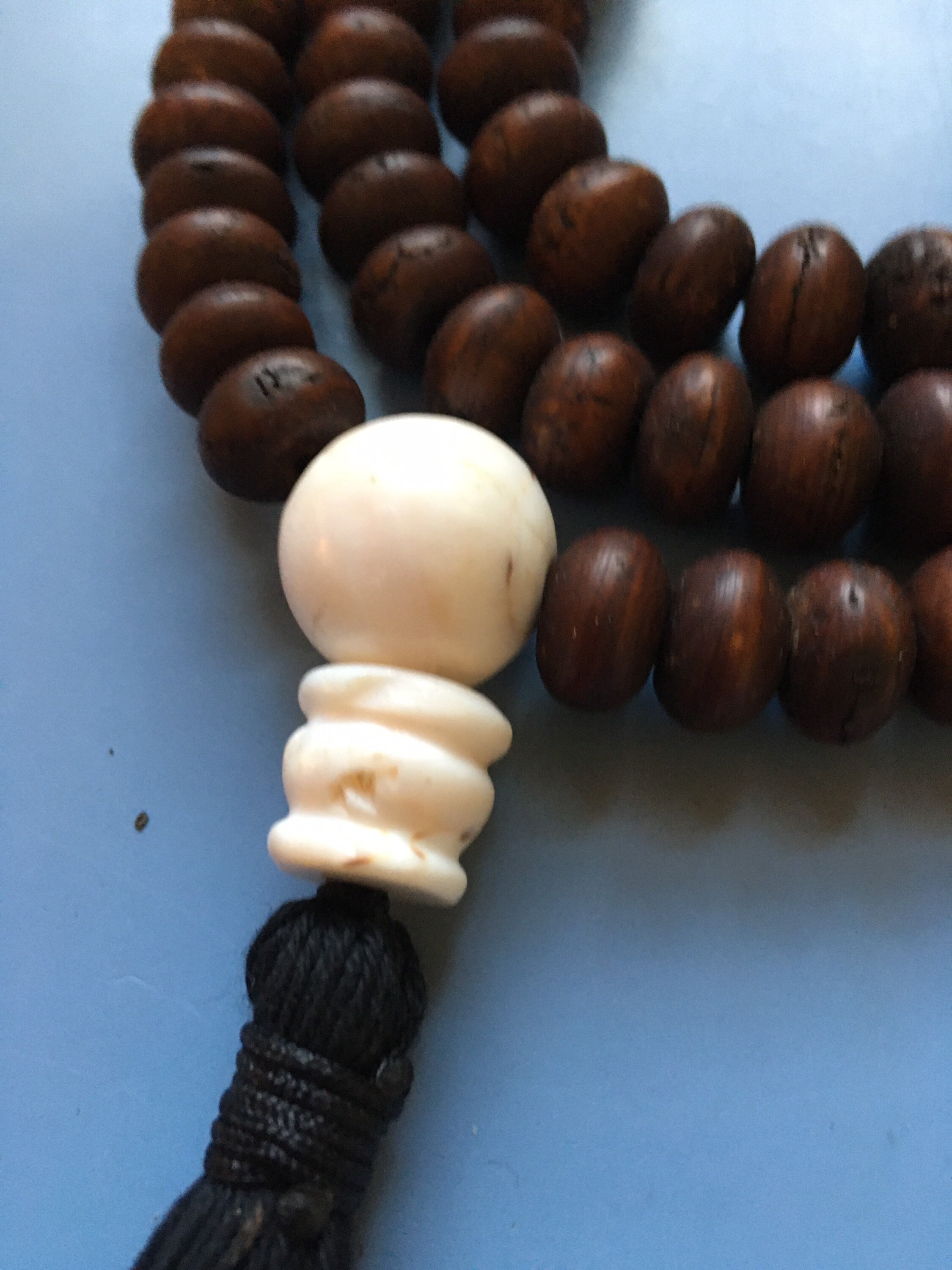Bodhi Seed Mala With Conch Shell Markers and Guru Bead Black - Etsy