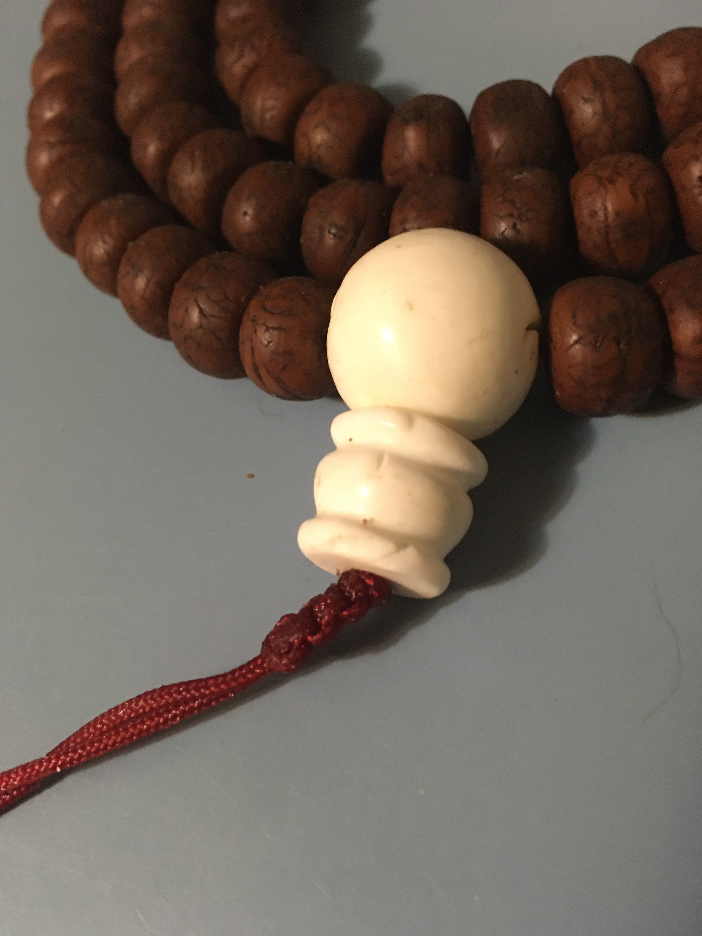 Bodhi Seed Mala Conch Shell Guru Bead and Nepal Inlaid Marker | Etsy
