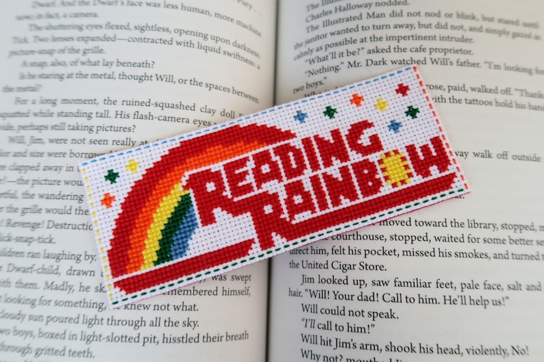 Reading Rainbow Bookmark Cross Stitch PDF Pattern | 90s, Nostalgic, TV ...
