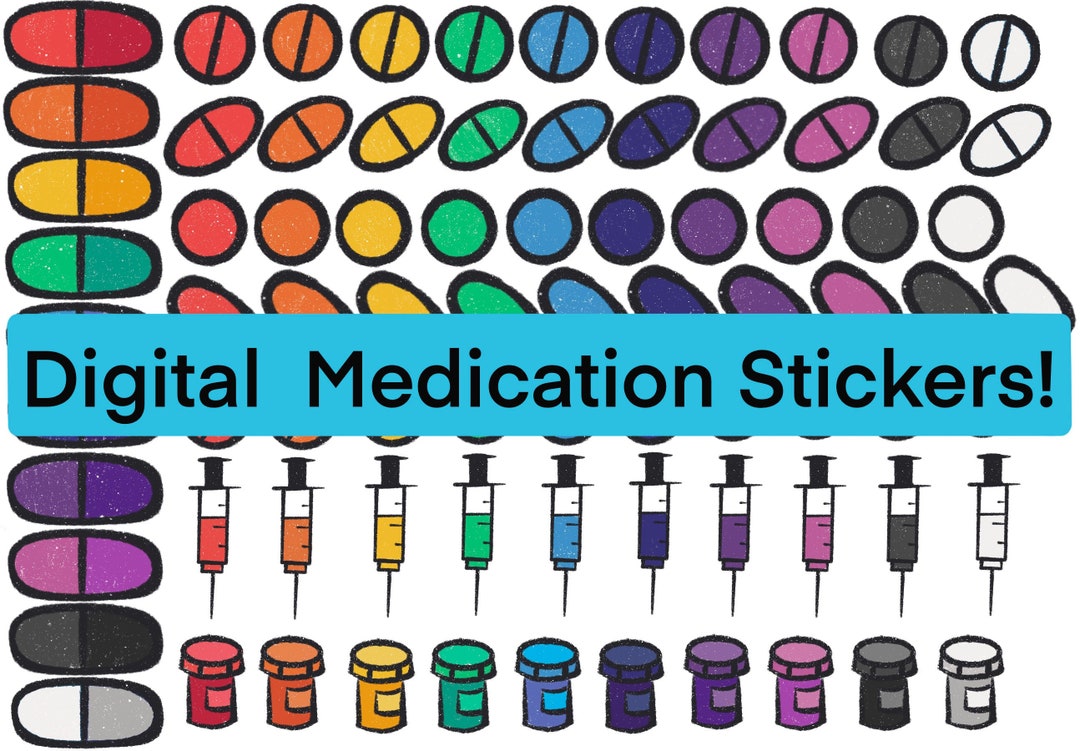 Medication Tracker Digital Planner Stickers, Goodnotes Stickers ...