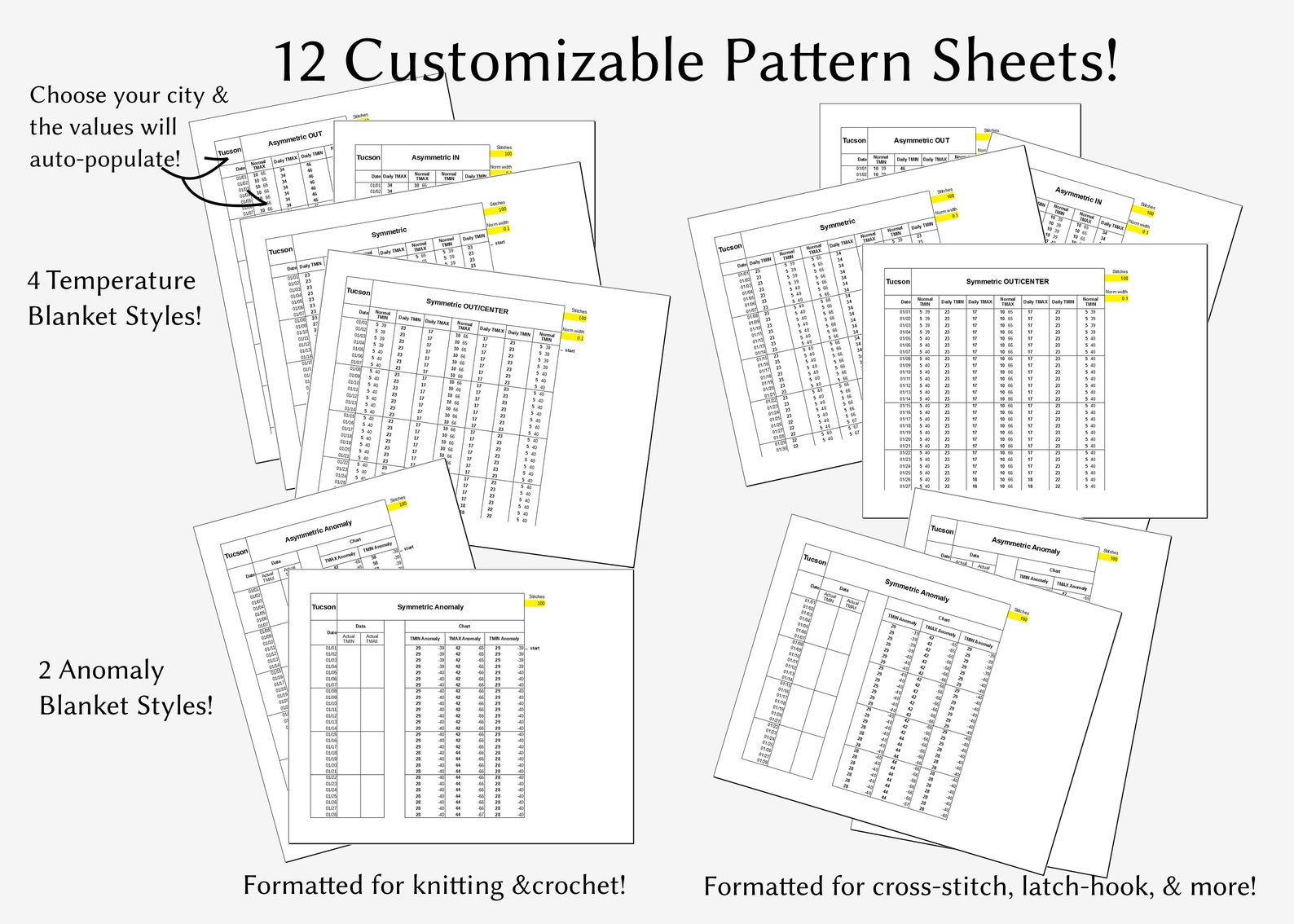 Florida Temperature Blanket Pattern Bundle, Digital; Crochet Knitting ...