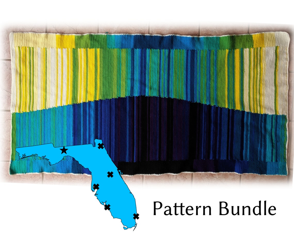 Florida Temperature Blanket Pattern Bundle, Digital; Crochet Knitting ...