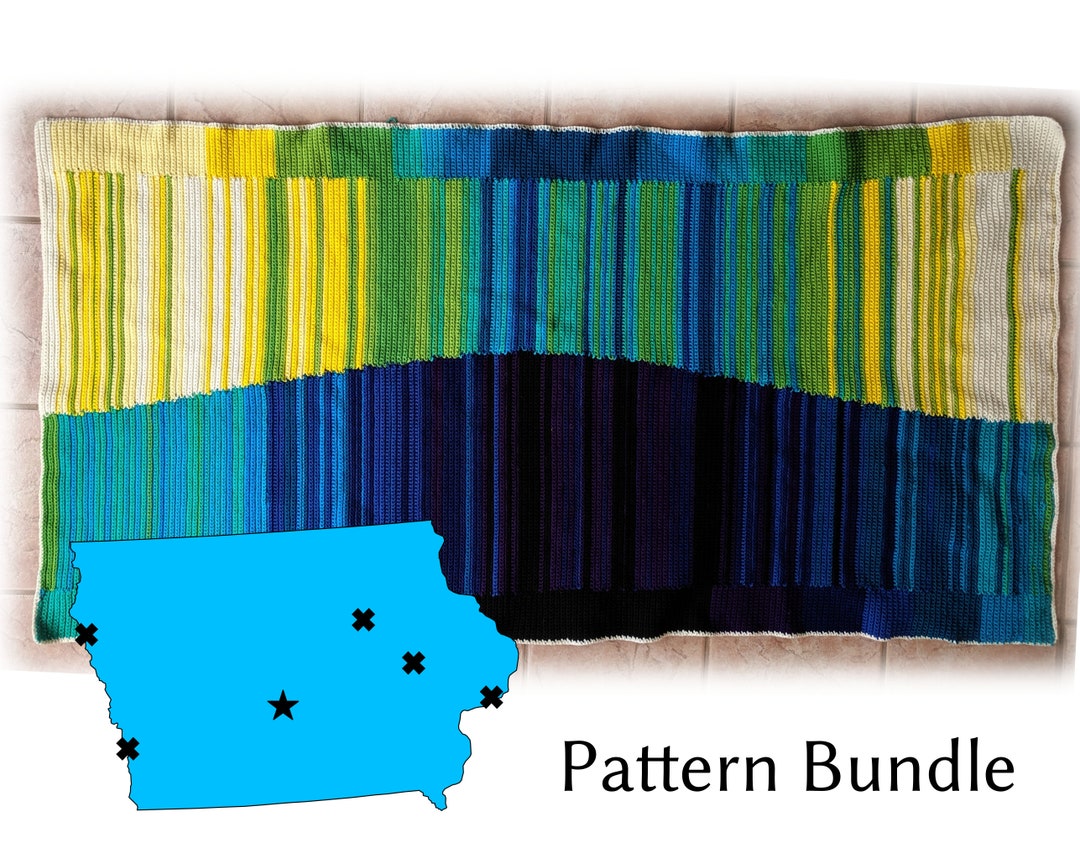 Iowa Temperature Blanket Pattern Bundle, Digital; Crochet Knitting ...