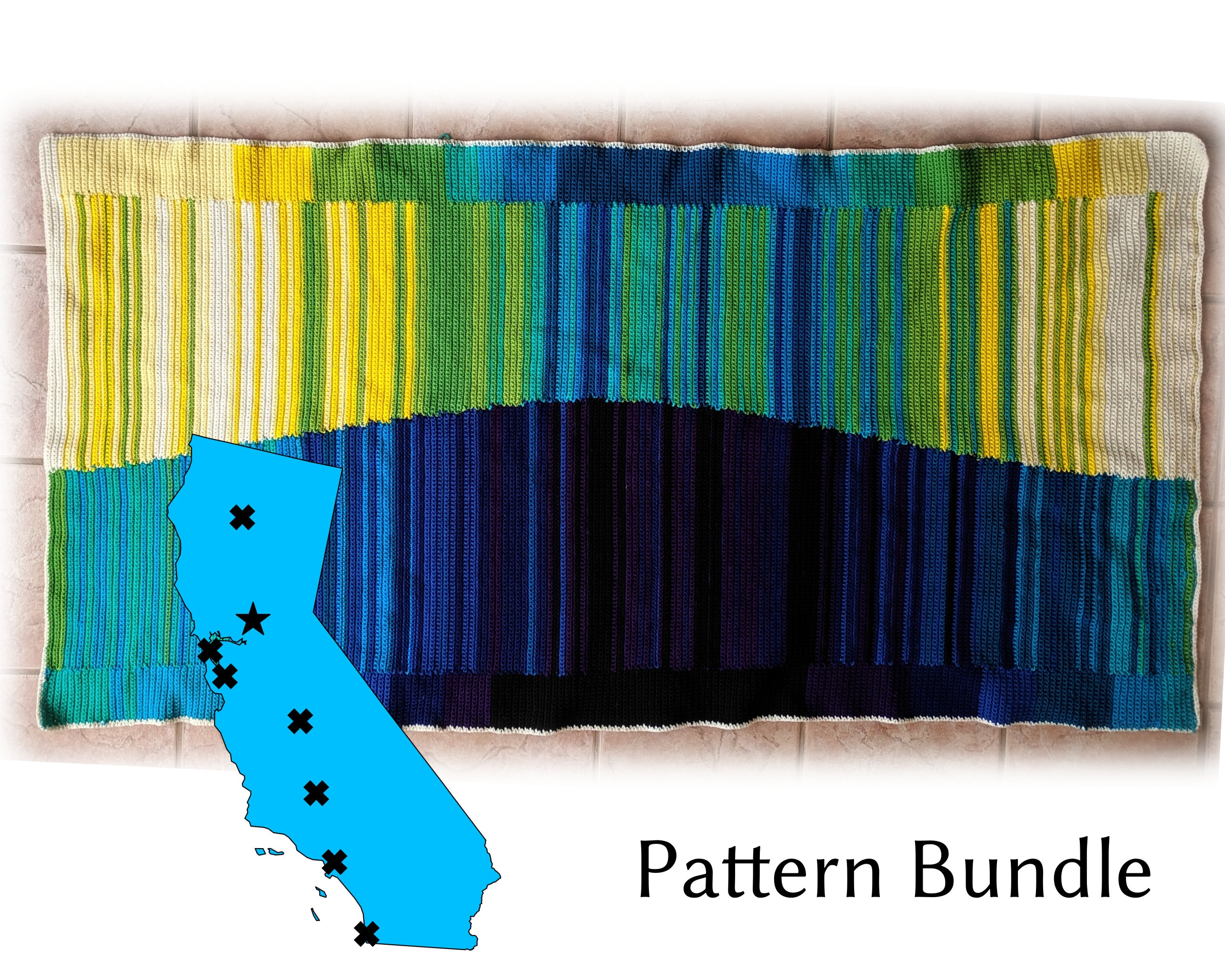 California Temperature Blanket Pattern Bundle, Digital; Crochet ...