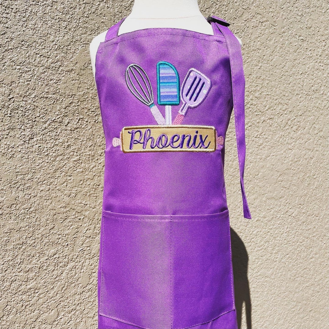 Kids Chef Apron With 2 Front Pockets Embroidered-girls or Boys-many ...