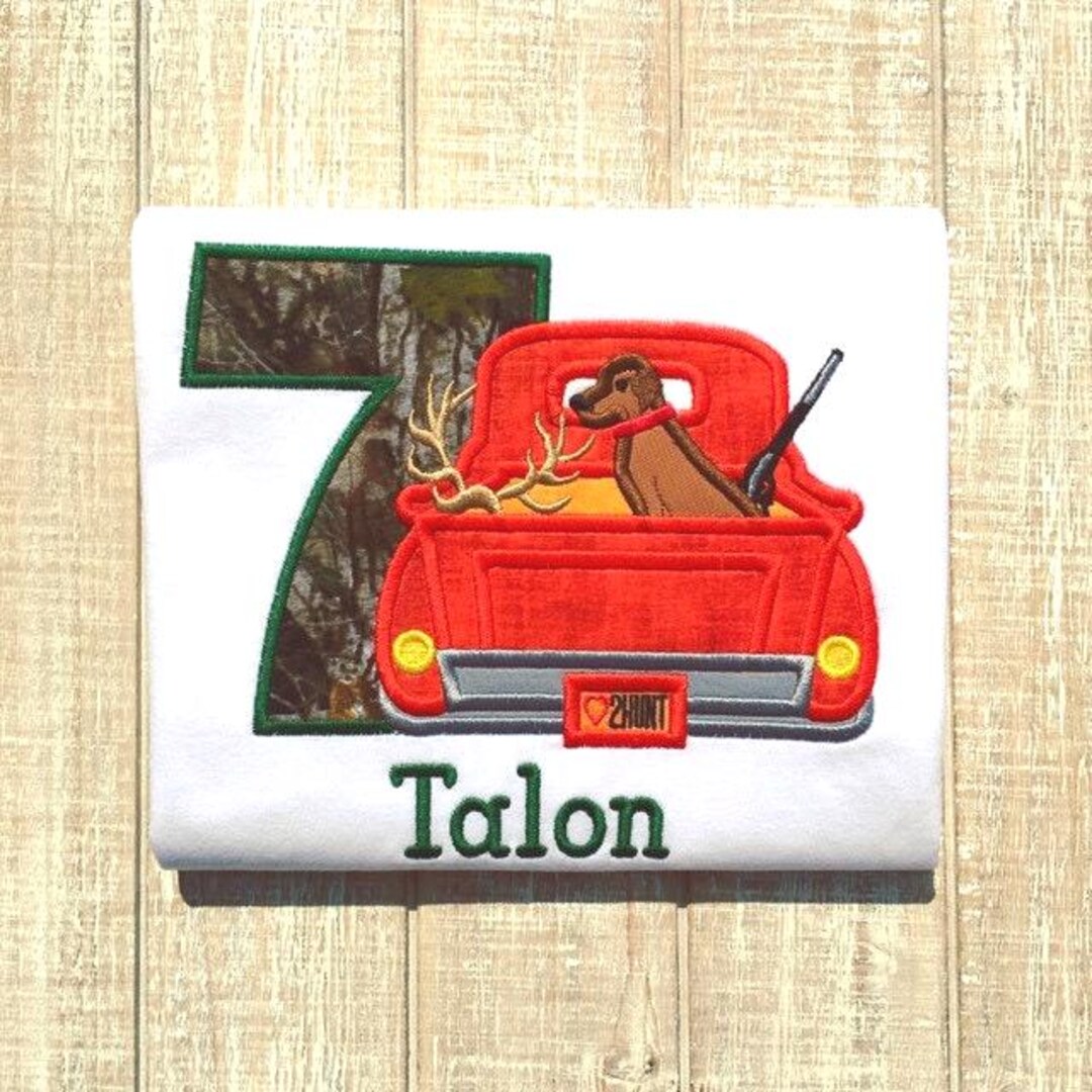 Hunting Birthday Embroidered T-shirt - Etsy