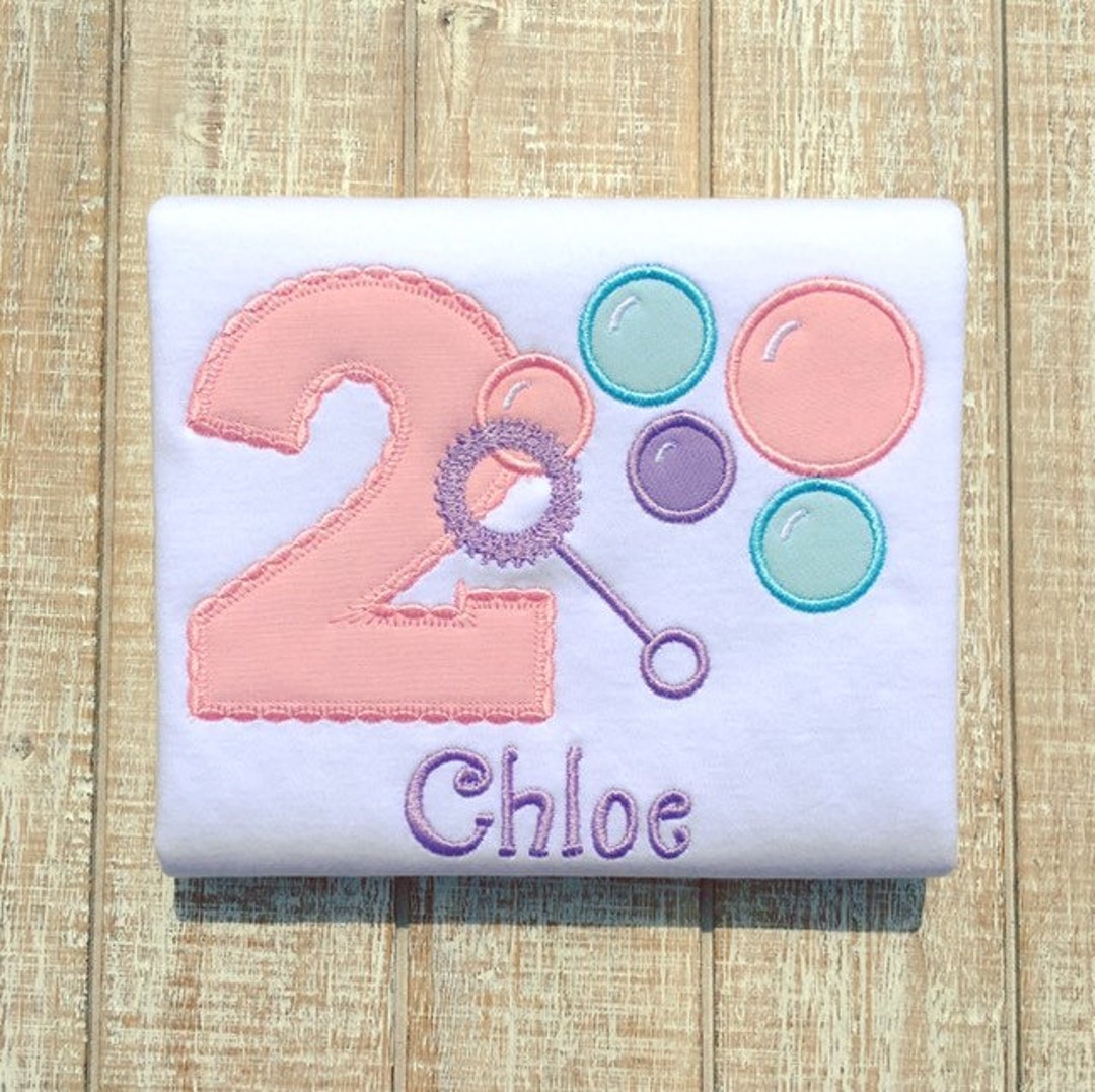 Bubbles Birthday Embroidered Bodysuit or T-shirt-girls or Boys-any ...