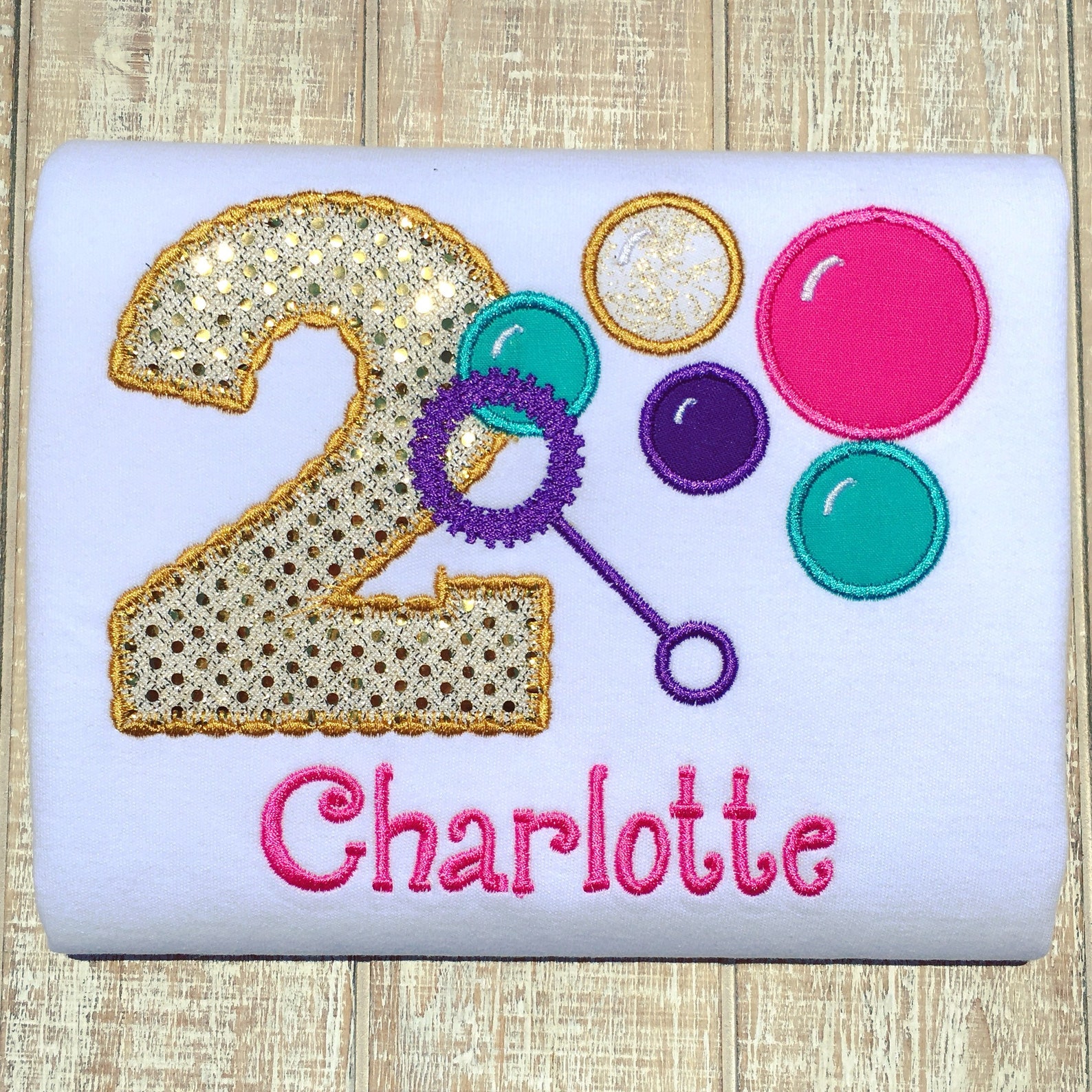 Bubbles Birthday Embroidered Bodysuit or T-shirt-girls or Boys-any ...