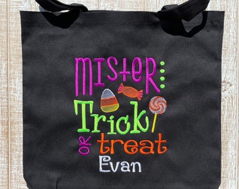 Personalized Halloween Bag Monster Bag for Trick or Treat - Etsy