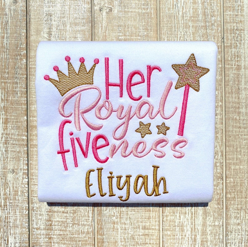 Her Royal Fiveness Embroidered T-shirt-any Color Design - Etsy