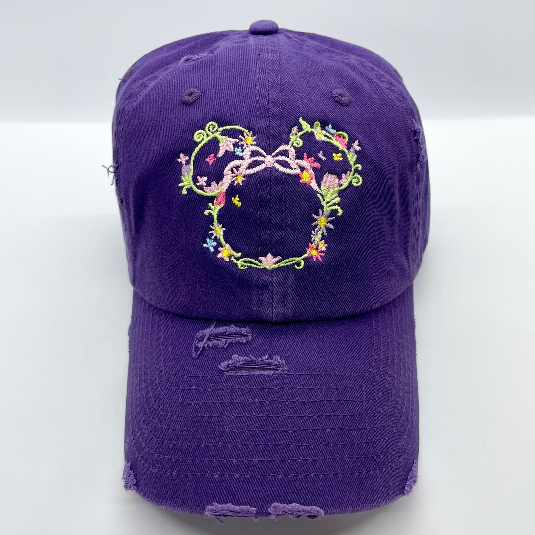 Floral Mouse Head Embroidered Cap-many Cap Color Choice-adults and Kids ...