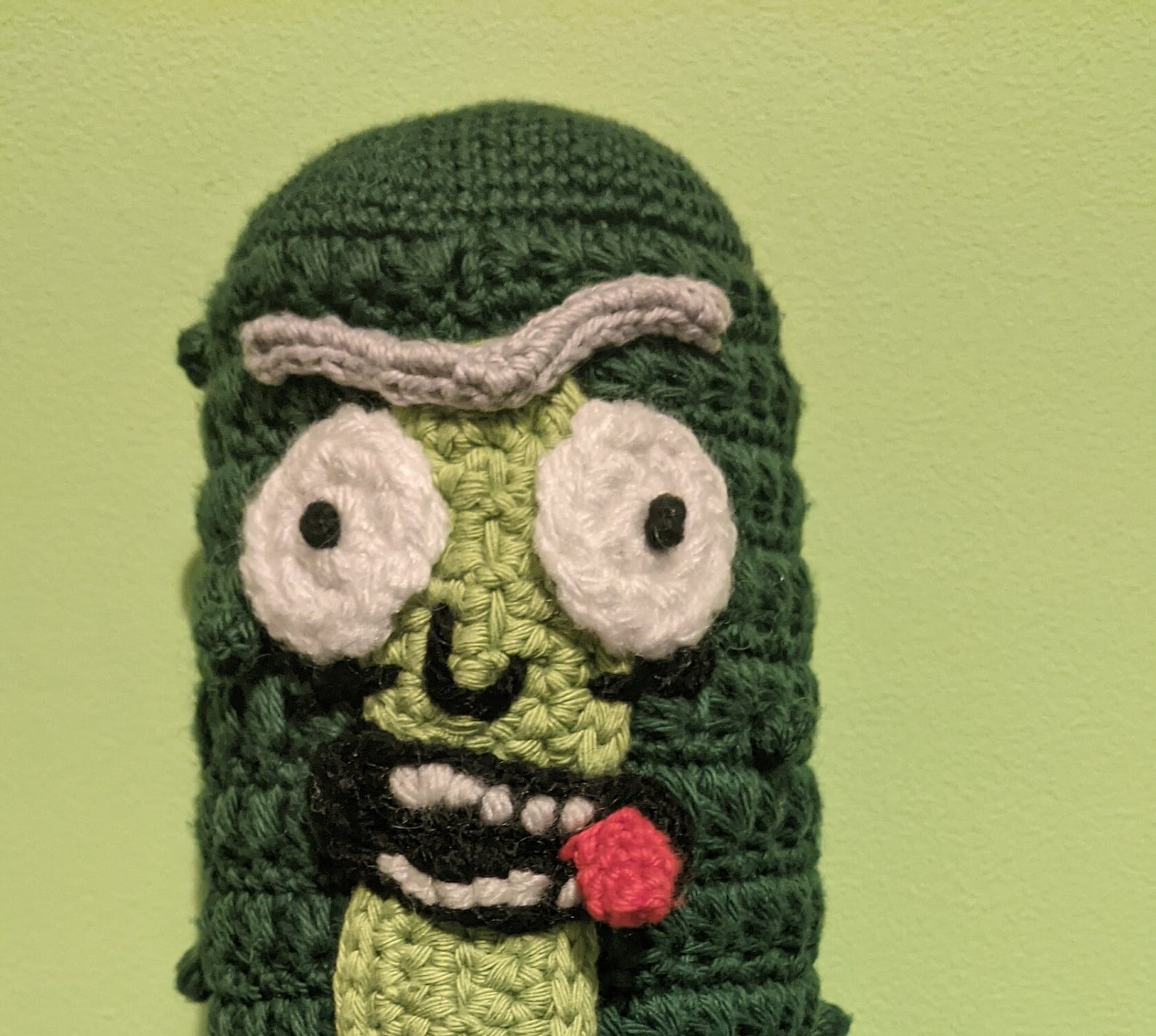 Crochet Collectible in the Style of Pickle Rick - Etsy