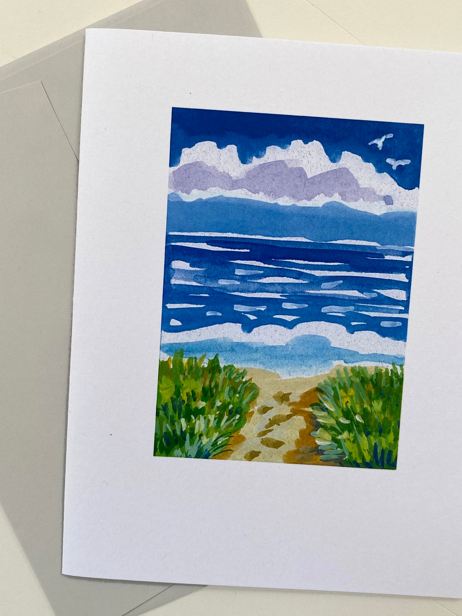 Beach Path Art Note Cards – Maine Coast Watercolor, Set of 8 - Etsy