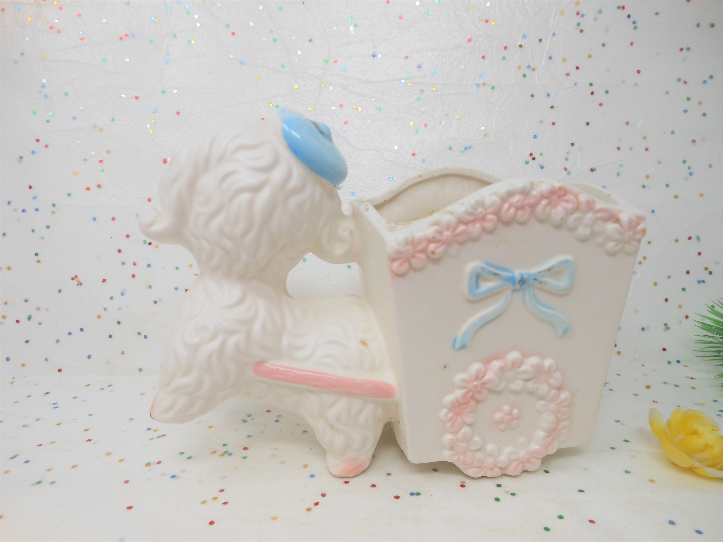 Vintage NAPCO Japan Ceramic Planter Vase Lamb Puppy Poodle | Etsy