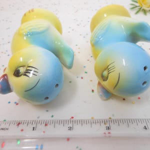 Vintage Blue Bird Salt Pepper Shaker Set Anthropomorphic Bluebird Mid ...