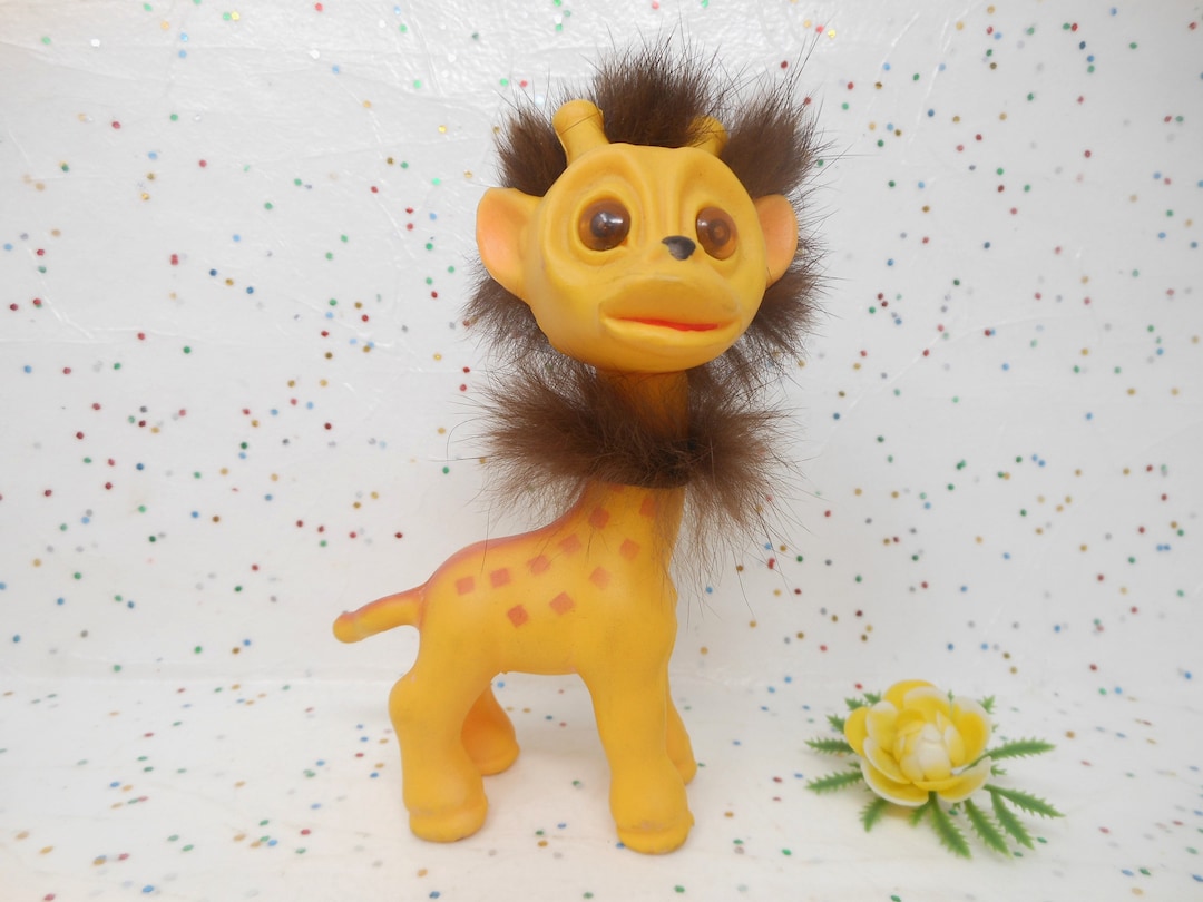 Vintage 1960s Troll Doll Giraffe Toy Soft Plastic Animal Japan Mid ...