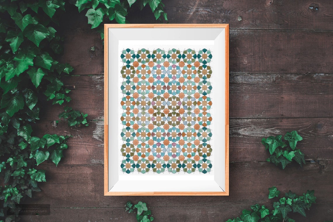 DIRECT DOWNLOAD Instant Digital Art Print Geometric Green and - Etsy