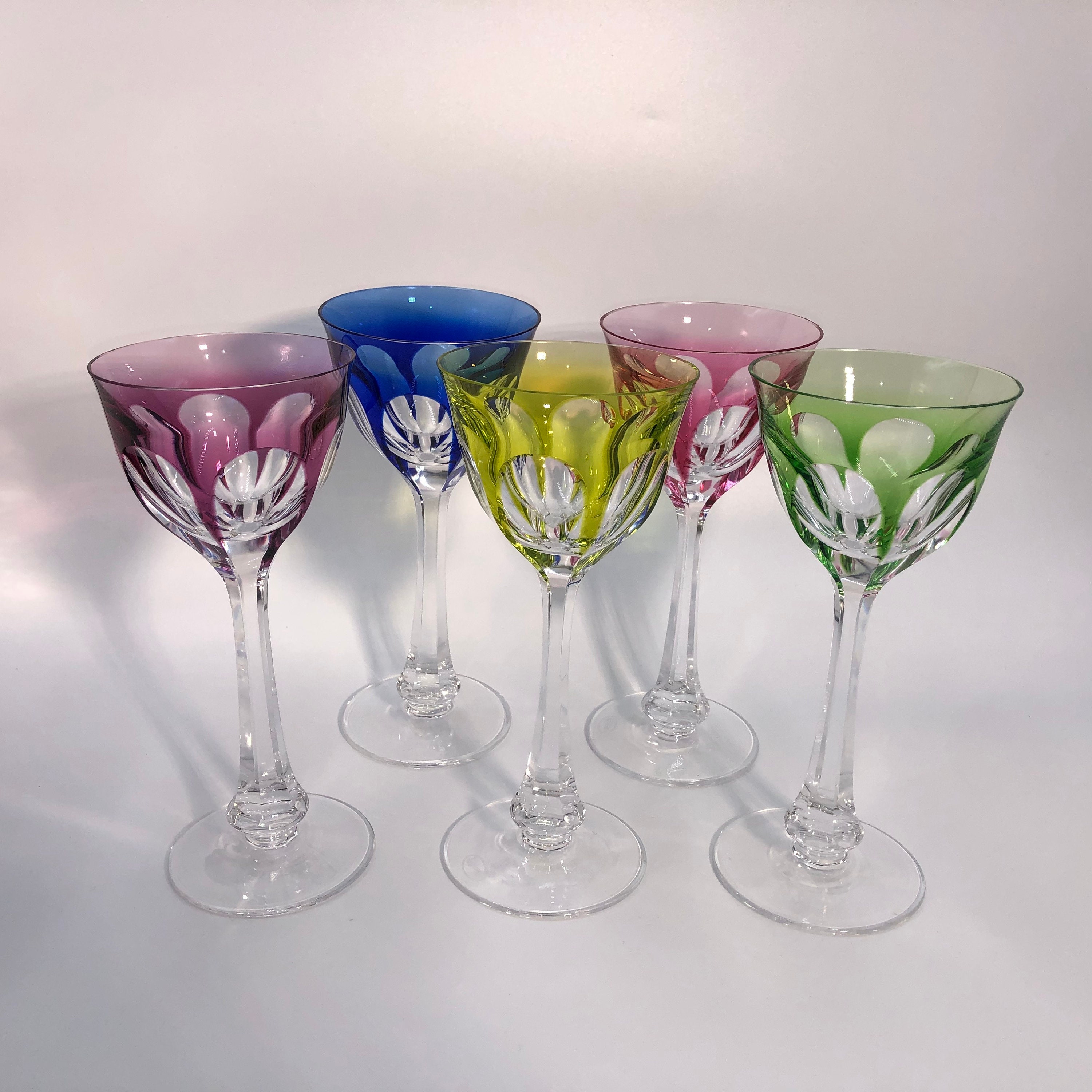 MOSER Crystal Lady Hamilton Cut to Clear Wine Rainbow Multi Color ...