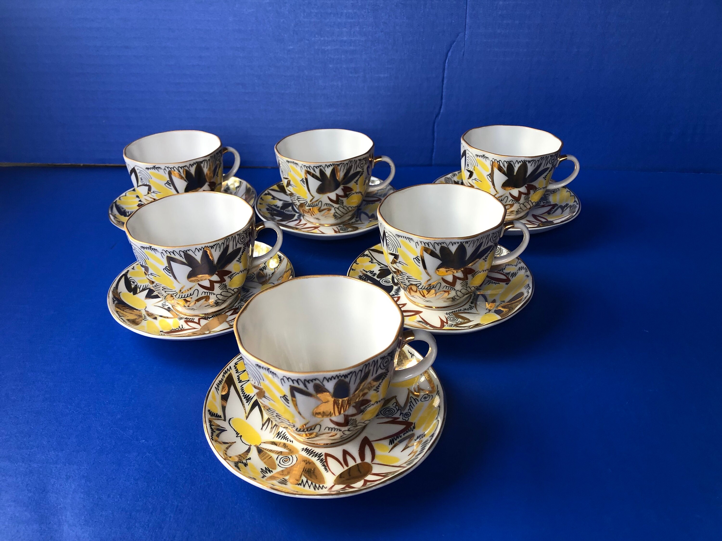 Lomonosov Imperial Porcelain Factory LFZ Coffee Set for 6, Pattern ...