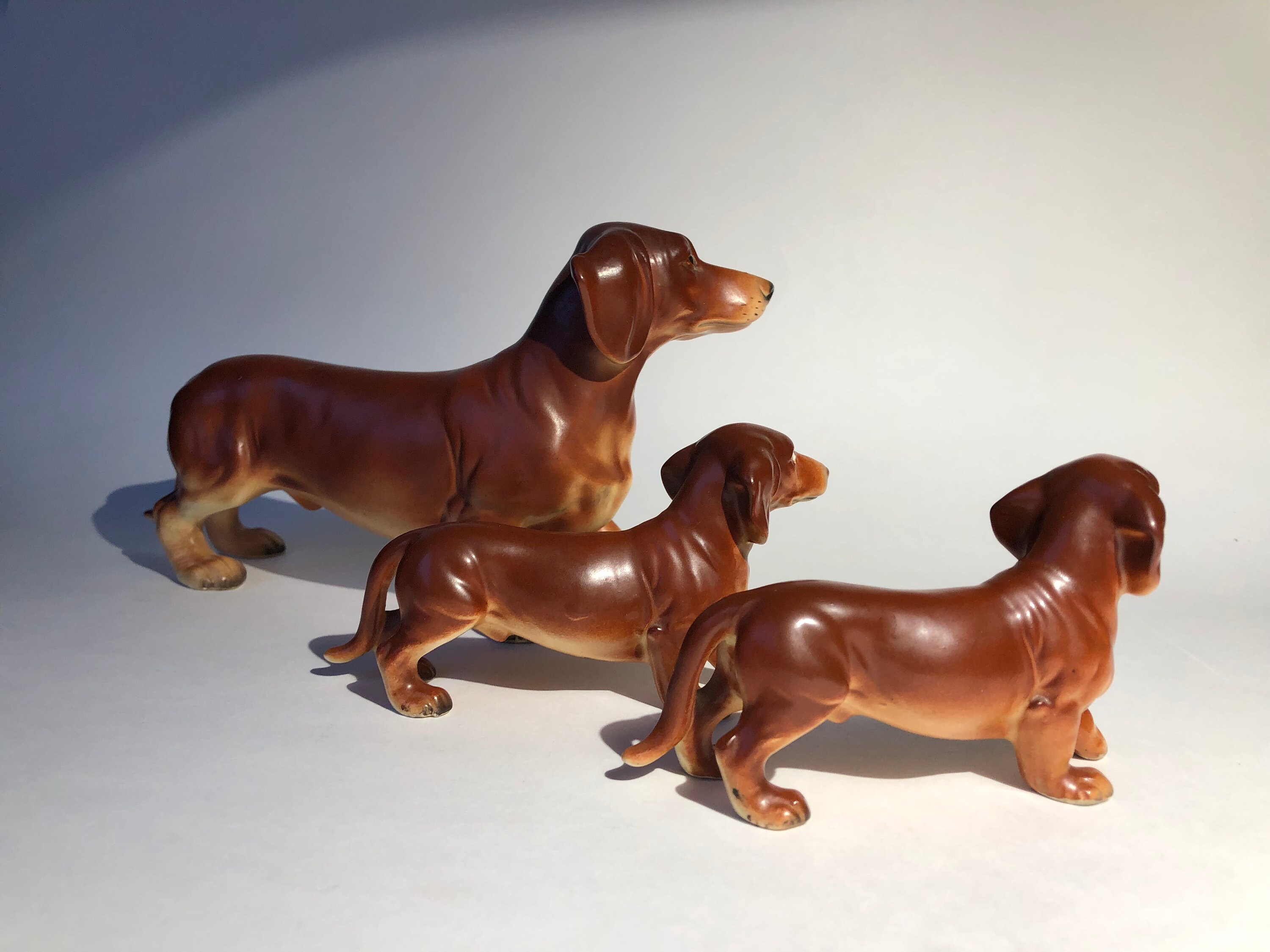 Vintage Porcelain Dachshund Dog Figures Set of 3 - Etsy