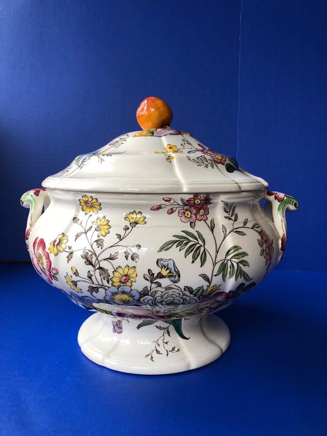 Large Copeland Spode Gainsborough Soup Tureen With Lid Apple Finial - Etsy