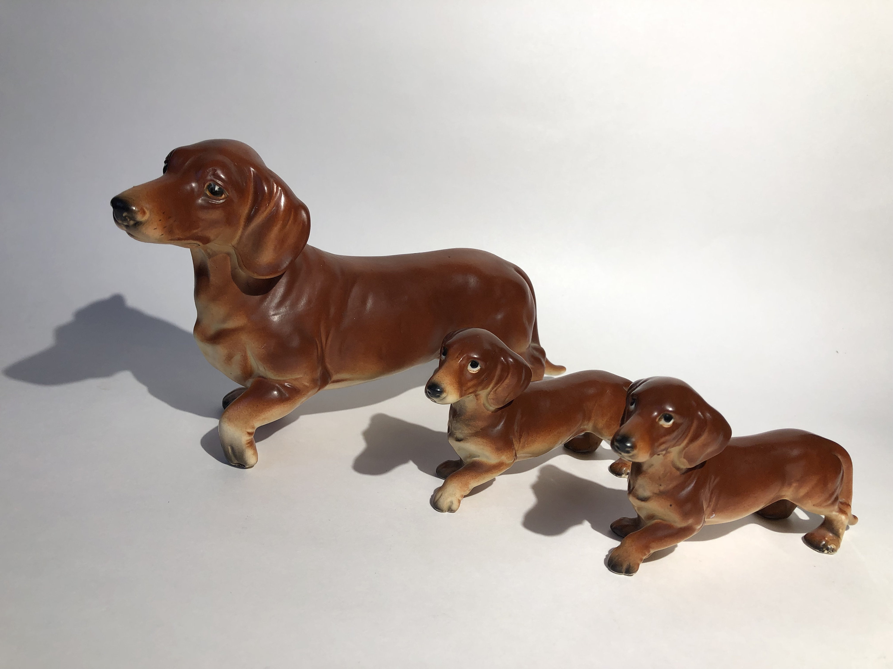 Vintage Porcelain Dachshund Dog Figures Set of 3 - Etsy