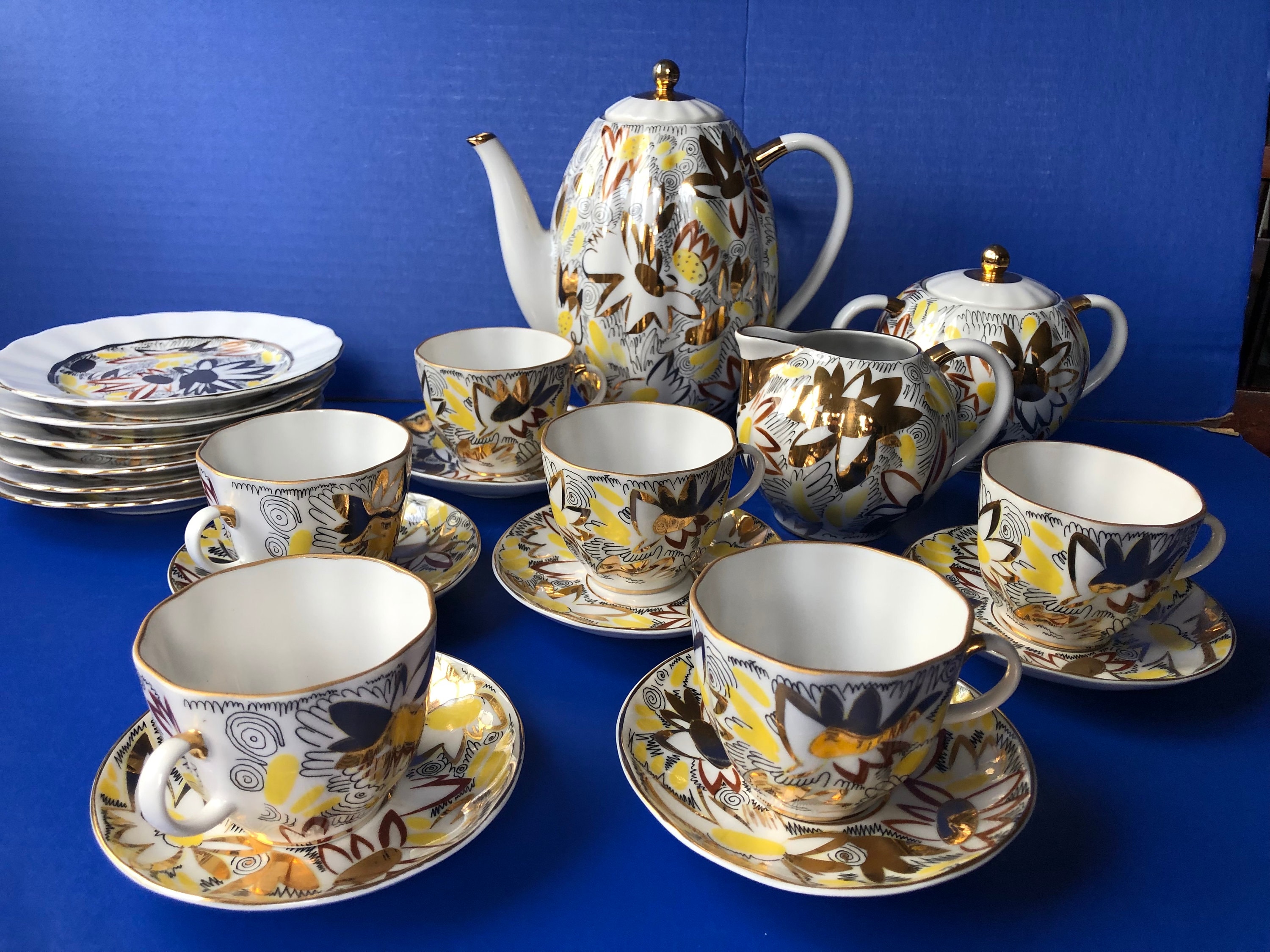 Lomonosov Imperial Porcelain Factory LFZ Coffee Set for 6, Pattern ...