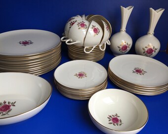 LENOX 'ROSELYN' China, Pink Rose, 5 Piece Place Setting, Vintage 1952 ...