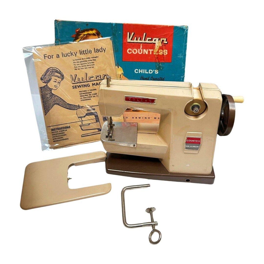 Vulcan Countess Childs Toy Sewing Machine Manual Beige Metal Great ...