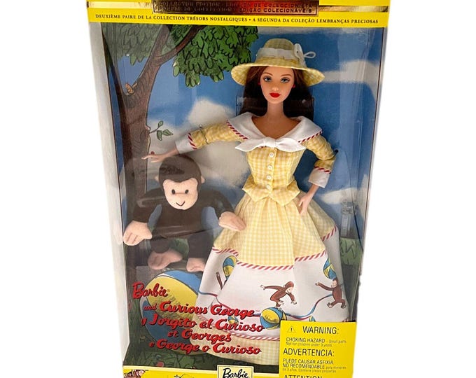 Curious George Barbie Doll Collectible Keepsake Edition 2000 Vintage ...