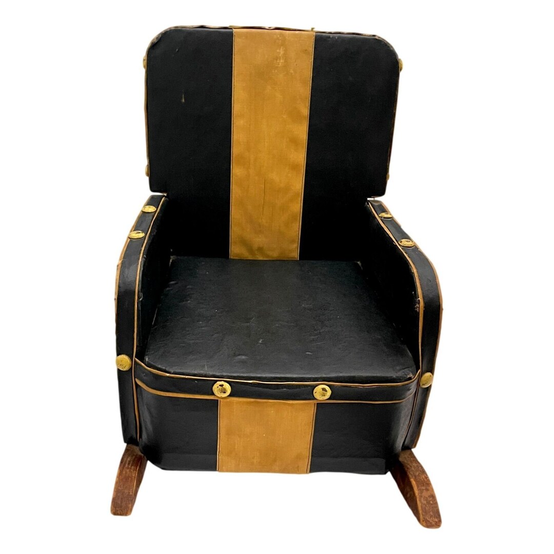 Vintage Antique Doll Rocker 13 Inch Chair Circa 1930s Art Deco Moderne ...