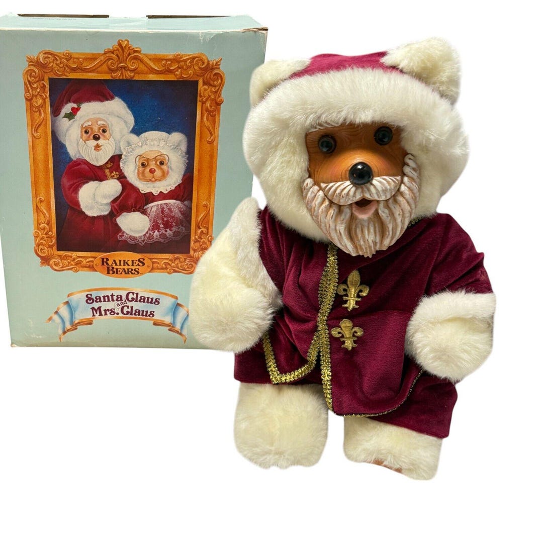 Raikes Bears Santa Claus Wood Face With Certificate & Box 21390 - Etsy