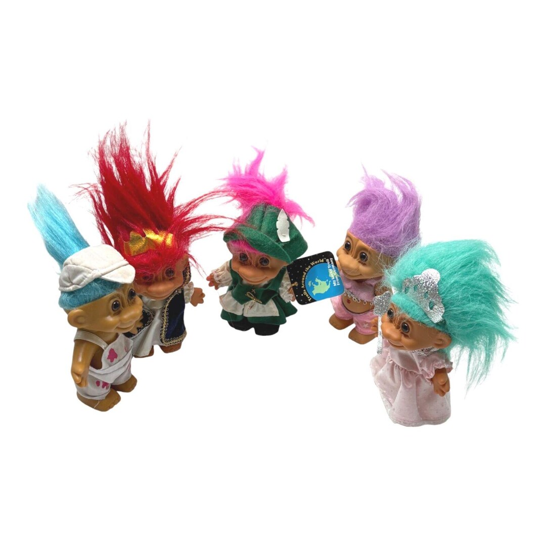 Russ Troll Doll 5 Inch Lot 5 Painter King Godmother Genie Lucky Vintage ...