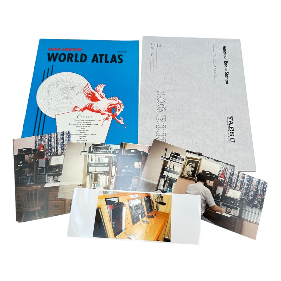 Ham Radio Amateurs World Atlas Plus Radio Yaesu Log Book and Photos ...