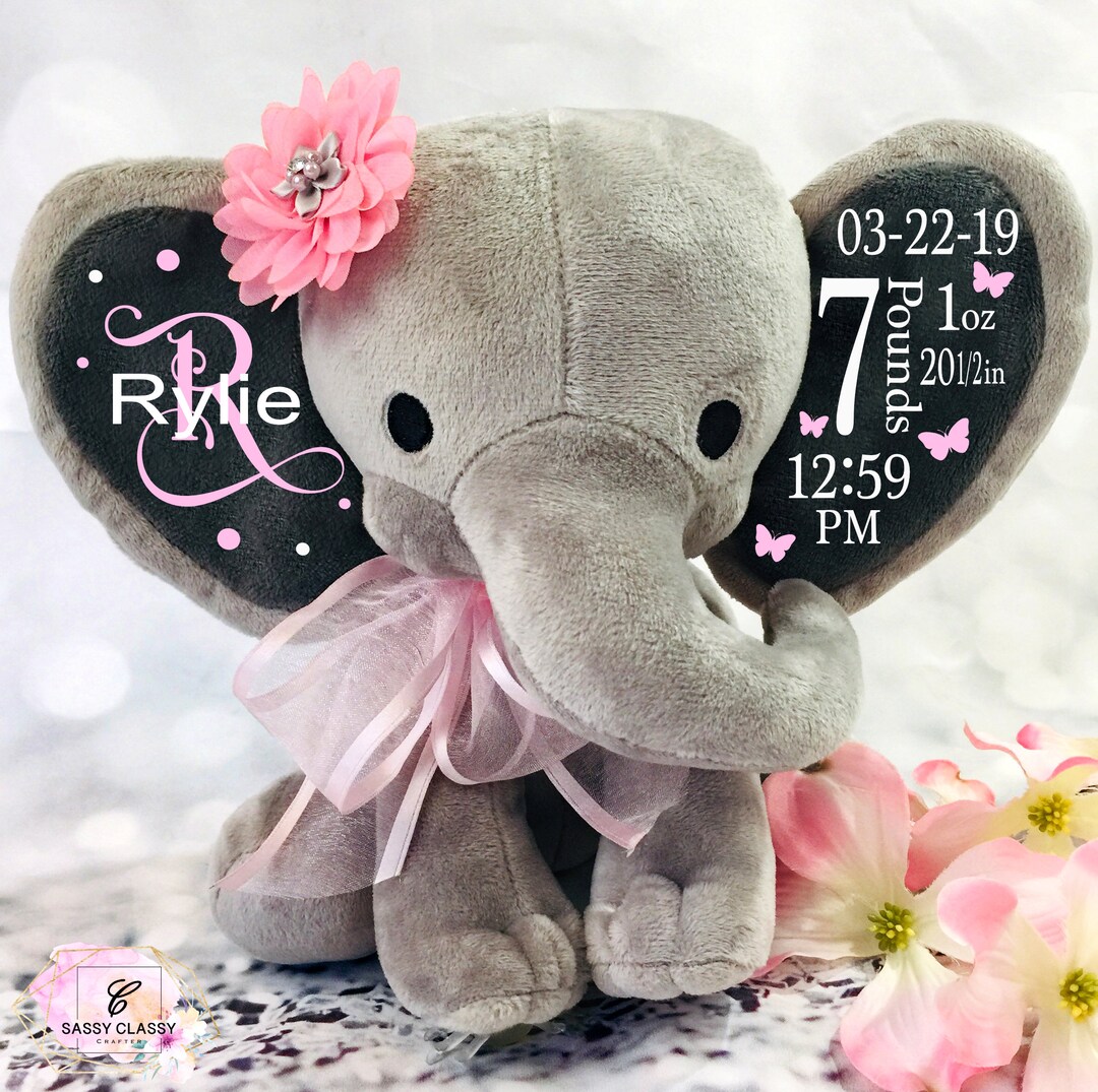 Birth Announcement, Personalized Stuffed Animals, Newborn Gifts, Birth ...