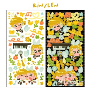 VOCALOID | Kagamine Rin,len Inspired Deco Style Sticker Sheet - Etsy