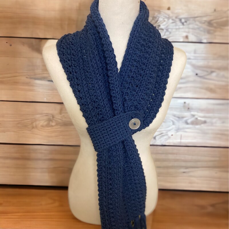 Crochet Button Scarf - Etsy
