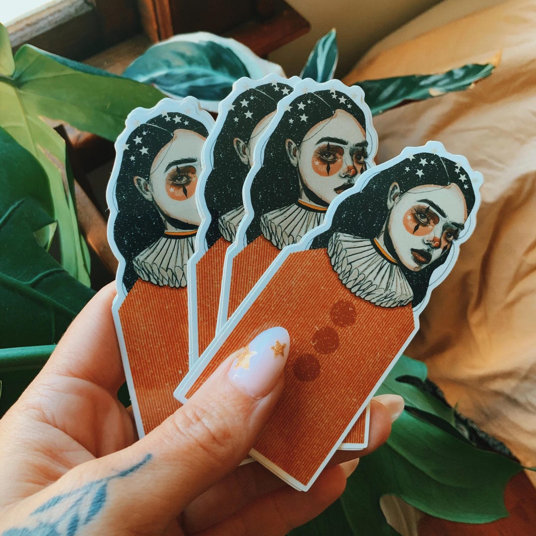 Clown Sticker Circus Sticker Spooky Sticker Original Artwork - Etsy