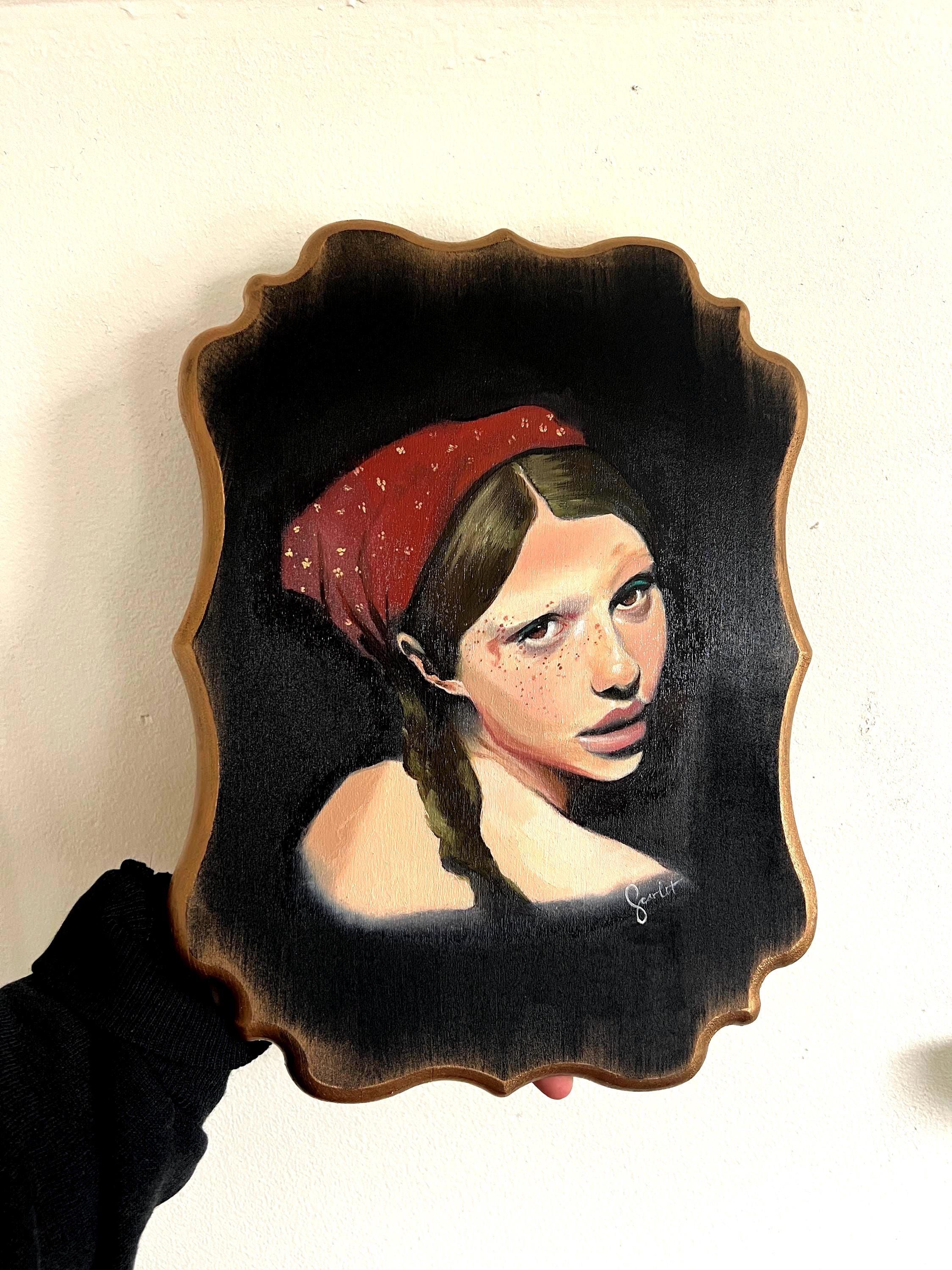 Mia Goth Portrait, Dark Horror Painting, Gothic Home Decor - Etsy
