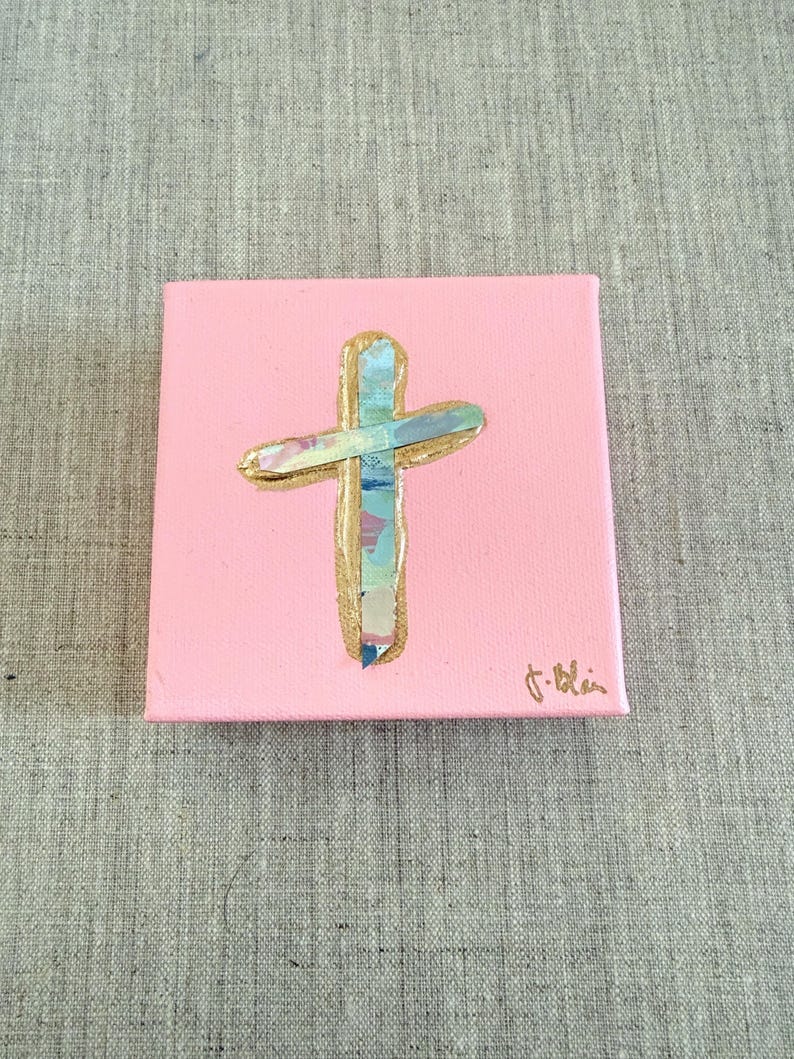 Cross Painting/ Religious Art/ Christmas Gift/ Mini Canvas - Etsy