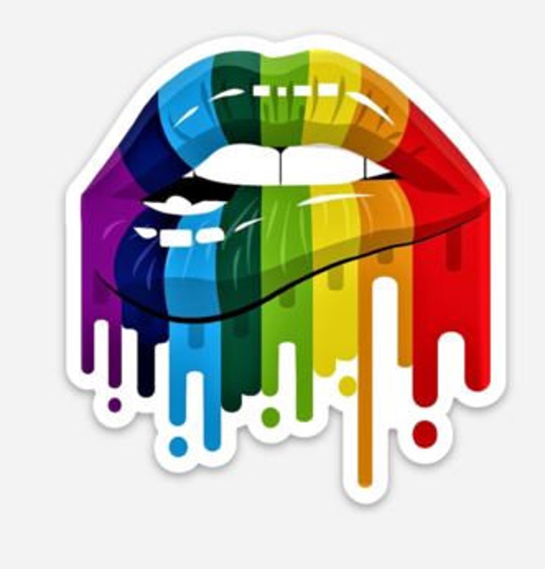 Rainbow Lips, Pride, LGBTQ Sticker - Etsy