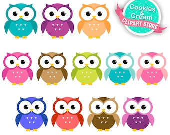 Owls Clipart 'BIRTHDAY OWLS' Clip Art. Digital Owls | Etsy