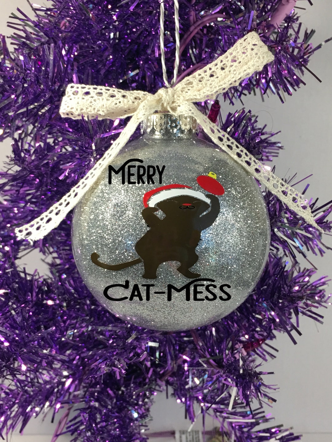 Personalized Cat Ornament, Christmas Decoration, Cat Christmas Ornament ...
