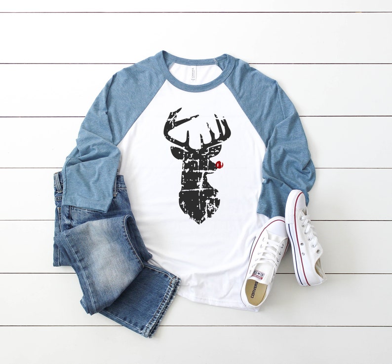 Reindeer Raglan Christmas Raglan Christmas Shirt Family - Etsy