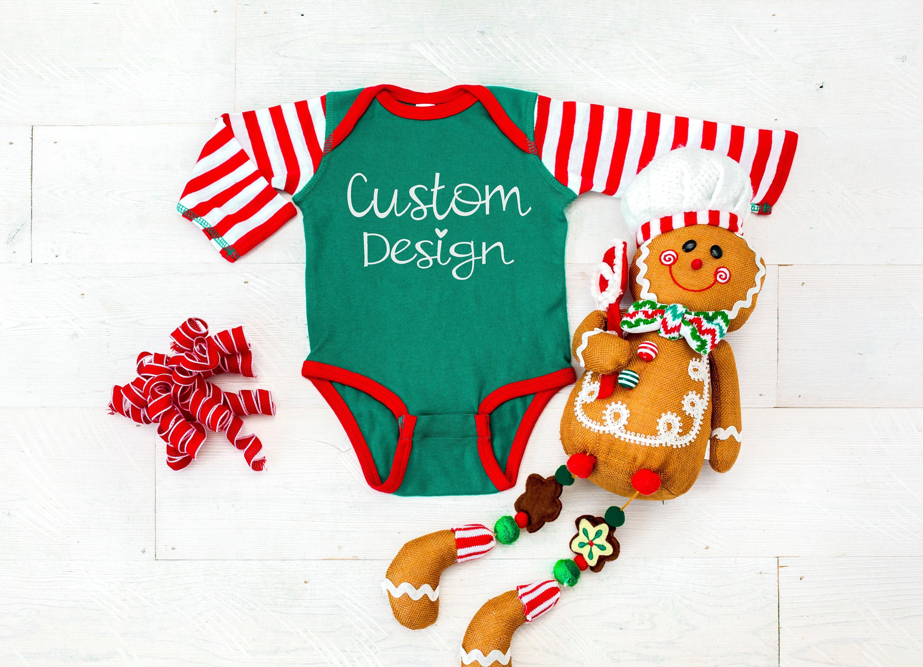 Custom Christmas Long Sleeve Bodysuit Custom Baby Bodysuit - Etsy